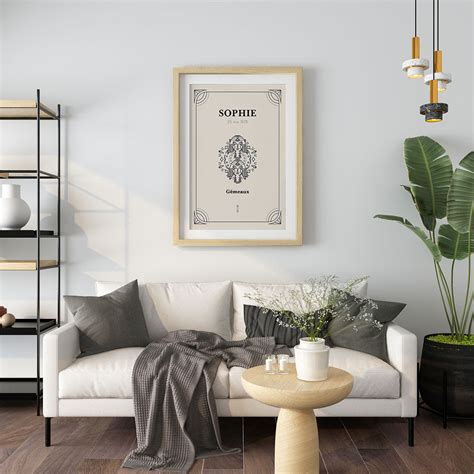 Poster Gémeaux Signe Astrologique Affiche Prénom Artcamia