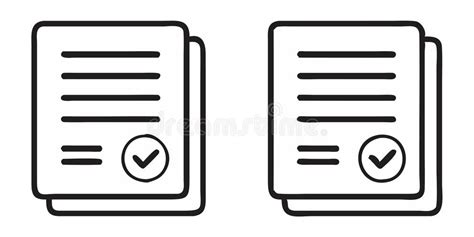 Approved Documents Checklist Forms Hand Drawn Business Workflow Stock
