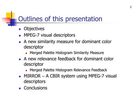 Ppt Content Based Image Retrieval Using Mpeg 7 Dominant Color