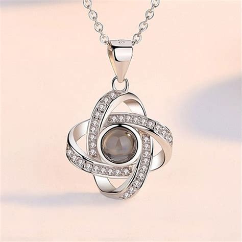 Love Knot Necklace With Projection Photo A Photo Projection Necklace