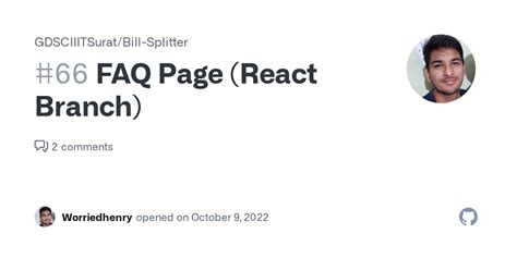 Faq Page React Branch · Issue 66 · Gdsciiitsuratbill Splitter · Github