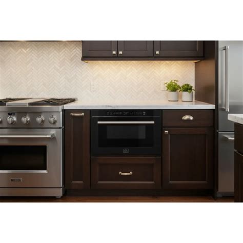 Forno Capoliveri Fmwdr3000‑24blk 24″ Black Built In Microwave Drawer