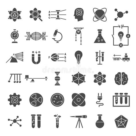 Nuclear Physics Solid Web Icons Stock Illustration Illustration Of