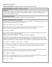 Chem Lab Report Pdf Name Hunter Beindorff Name Of Lab Partner AJ Papes Matias Cattani TA