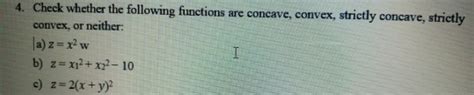 solved 4 check whether the following functions are concave