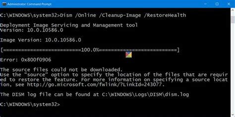 Dism 失败，找不到源文件，windows 1110 中出现错误 0x800f081f 或 0x800f0906 Tech Club