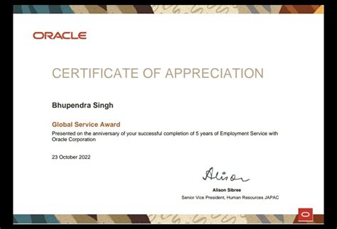 Bhupendra Singh On Linkedin Oracle 5yearsworkanniversary