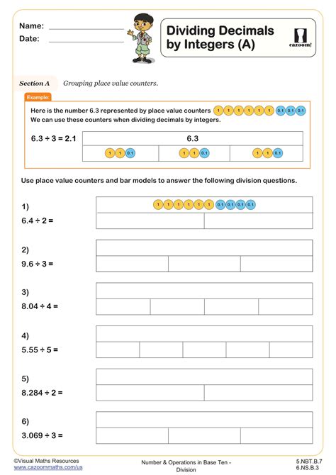 Divide Decimals By Integers A Worksheet Fun And Engaging 5th Grade