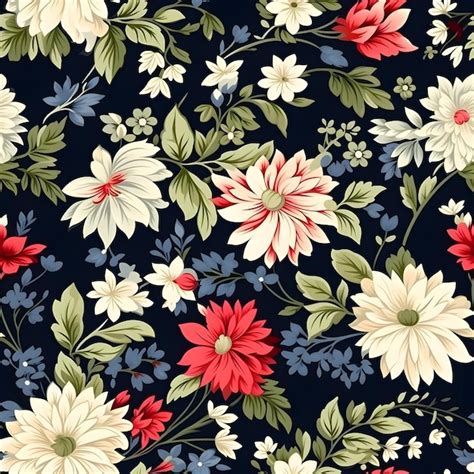 Premium Ai Image Elegant Floral Patterns For Textiles