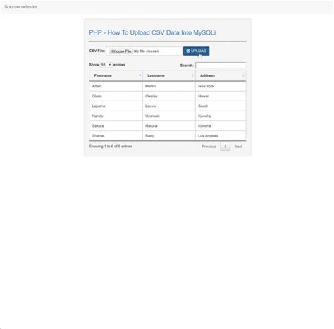 Php How To Upload Csv File Into Mysqli Sourcecodester