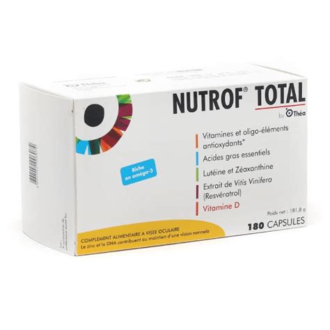 Nutrof Total Capsules Vision Dmla Lutéine Zeaxanthine Et Vitamine D