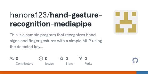 Github Hanora123hand Gesture Recognition Mediapipe This Is A Sample Program That Recognizes