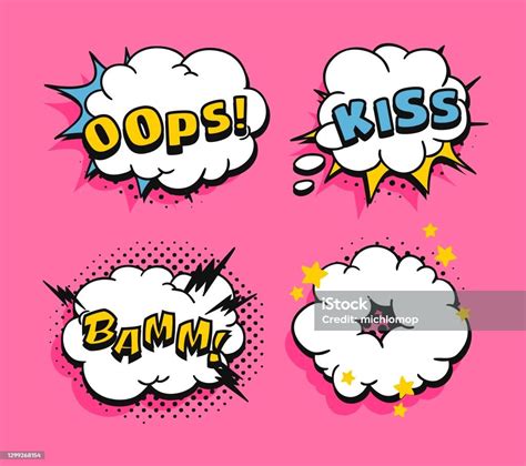 텍스트와 팝 아트 음성 거품 그리기 프레임의 만화 스타일 벡터 컬렉션입니다 컬러 배경에 만화 일러스트 다이너마이트에 대한 스톡