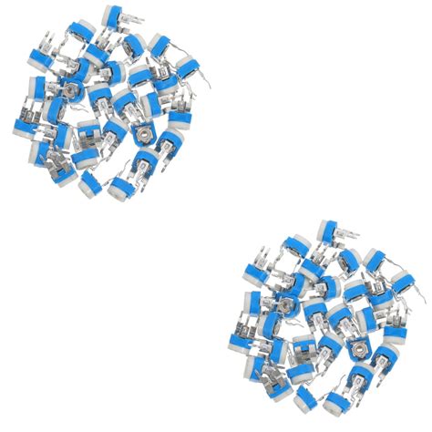 Raindrops 60 Pcs Variable Resistor 6mm 2k Ohm Horizontal Trimmer Resistor Accessory