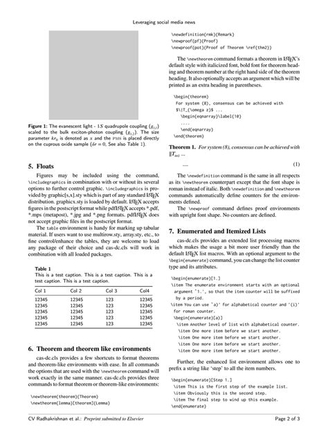 Latex Template Elsevier