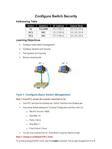 Configure Switch Security Addressing Table Pdf Command Line Interface Password