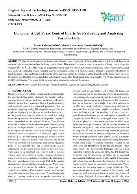 Pdf Computer Aided Fuzzy Control Charts For Evaluating And Analyzing