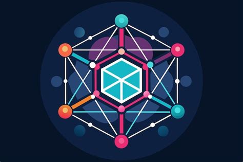 Visual Representation Of A Network Structure With Interconnected Nodes And Lines In A Geometric