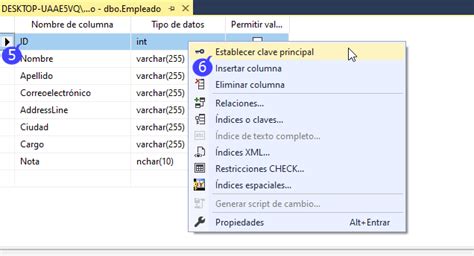 SQL PRIMARY KEY Clave Principal Sqlserverdb