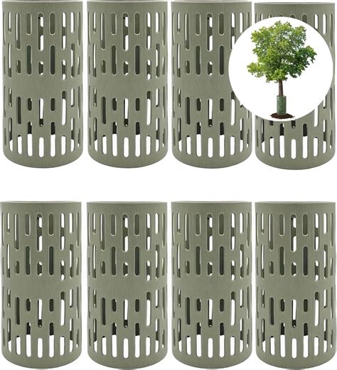 8 Pcs Plant And Tree Trunk Protectors With 20 Pcs Zip Ties 20cm Height Weather Proof Plastic