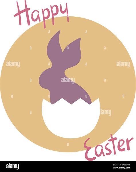 Happy Easter Celebration Logo In Pastel Colors Easter Symbols Abstract Easter Bunny In Cracked