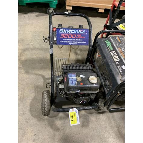 Simoniz 3200 Psi Gas Powered 65 Hp Pressure Washer No Hose Or Wand