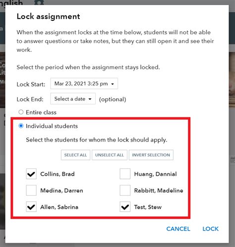 Lock And Unlocking Assignments Actively Learn