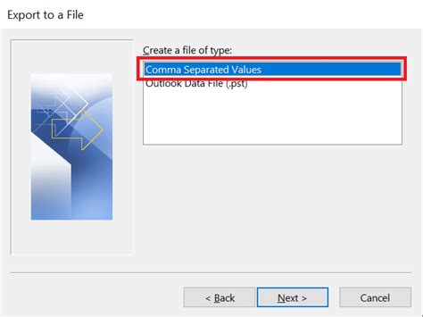export outlook email addresses to csv best approach