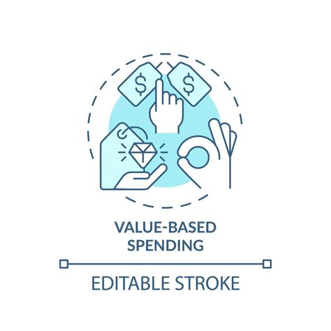 Value Based Spending Turquoise Concept Icon Shopping Customer