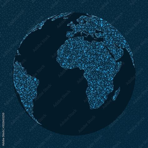Global Network Orthographic Projection World Network Elegant