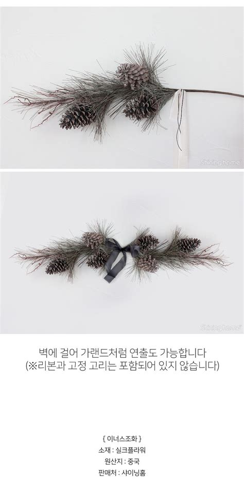 이너스 조화 큰 솔방울 가지 2p 감도 깊은 취향 셀렉트샵 29cm