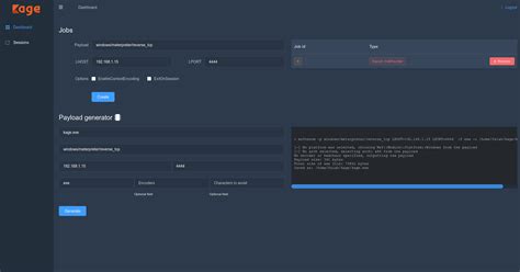 kage graphical user interface for metasploit meterpreter and session handler