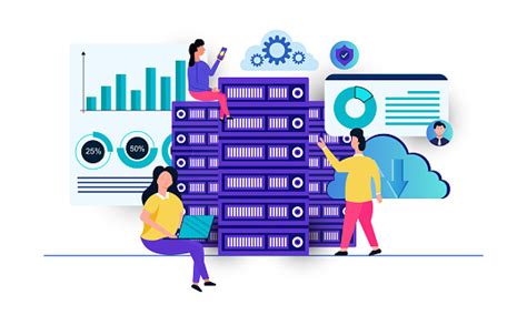 Cloud Data Storage Hosting And Infrastructure Of Digital Computing System By Tiny People Stock