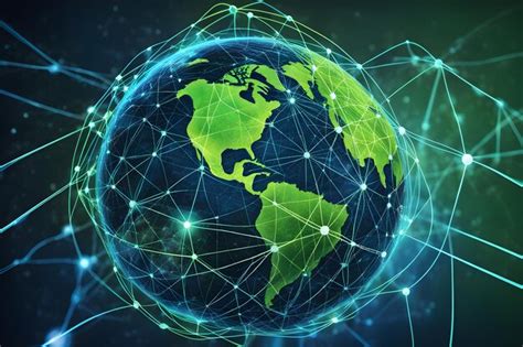 Global Network Connectivity Depicted As A Stylized Data Map Technology Data Background Premium