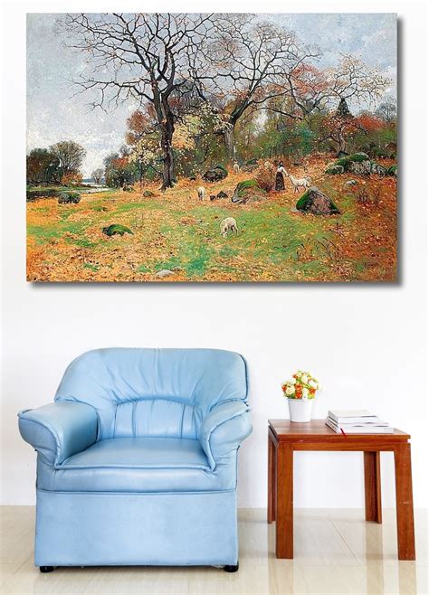 Репродукция картины Осенний пейзаж Картина маслом на холсте Осенний пейзаж