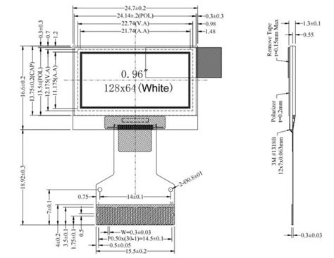 0 96 Inch Oled Display Module 128x64 Pixel Spi I2c Interface Plug In Connection