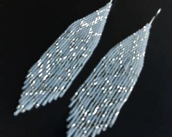 Beaded Earrings Black Gold Long Earrings Extra Long Earrings Fringe