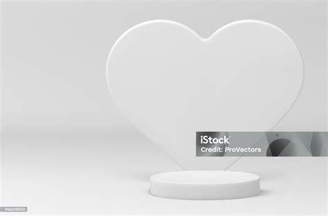 3d 받침대 화이트 웨딩 하트 무대 수상 경기장 발렌타인 데이 휴일 축 하 현실적인 벡터 연단에 대한 스톡 벡터 아트 및 기타