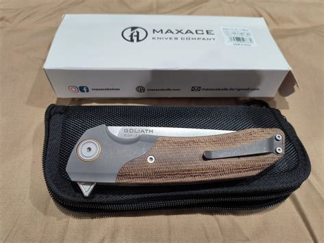 Maxace Knives Goliath 20 Liner Lock Knife Micartatitanium 45 Sw