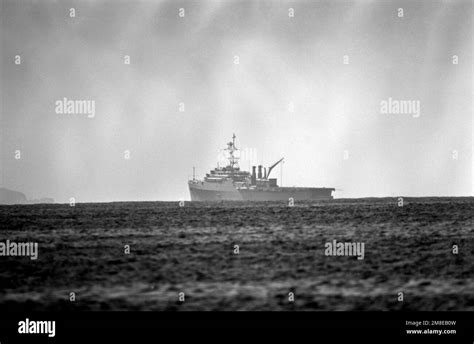 A Us Navy Usn Austin Class Amphibious Transport Dock Lpd Ship Underway Off The Coast Of