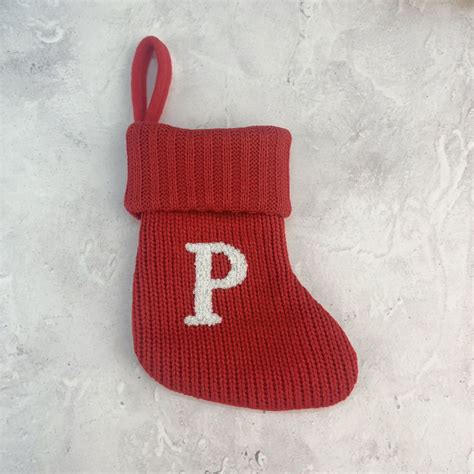 Toprenddon 7 Inch Mini Monogram Stocking Red Christmas Initial Letter
