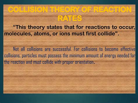 The Simple Collision Theory And Rate Of Chemical Reactions Pptx