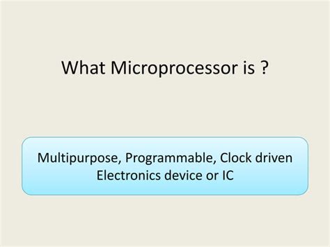 Microprocessor Part 1 Ppt