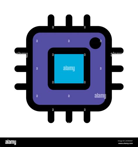 Hardware Chip Icon Line Isolated On White Background Black Flat Thin Icon On Modern Outline