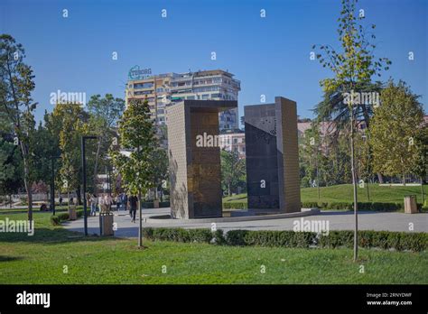 Modern Sculpture At Tirana Park Commemorating 100 Years Independence