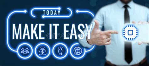 Hand Writing Sign Make It Easy Business Overview Smart Approach