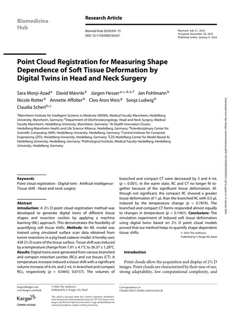 Pdf Point Cloud Registration For Measuring Shape Dependence Of Soft