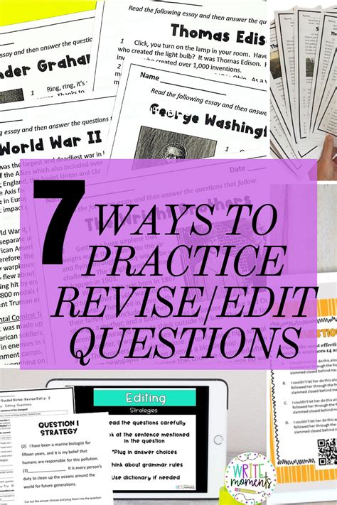 Ways To Practice Revise And Edit Questions Write Moments