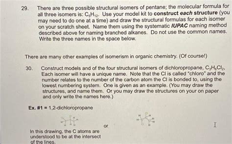 Solved 29 There Are Three Possible Structural Isomers Of