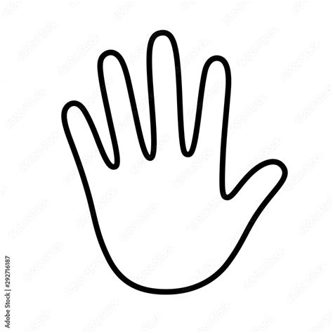 Hand Palm Outline Stock Vector Adobe Stock